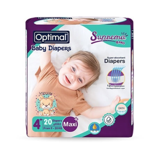 Optimal Baby Diaper (4+) Maxi Plus (9-20Kg)-Giant Pack-160 Pcs